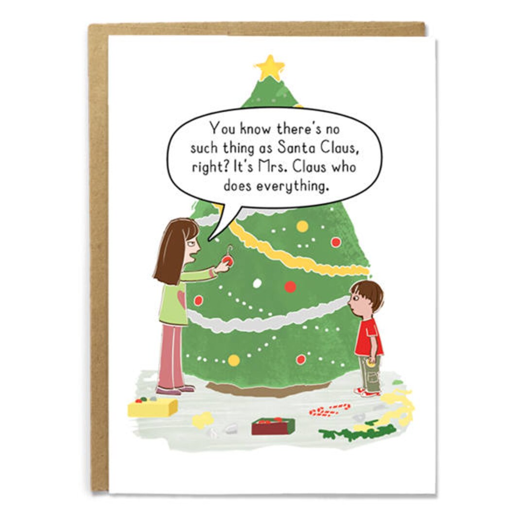 Mrs. Claus Does Everything Funny Christmas Card Feminist Holiday Card ...