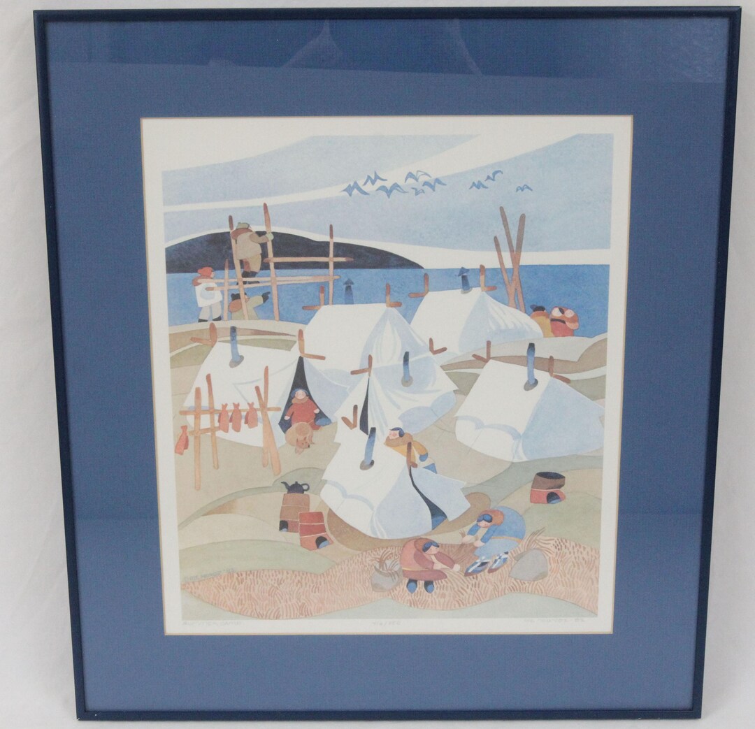 Original 1982 Rie Munoz Signed Lithograph Print “summer Camp” 416/750 ...