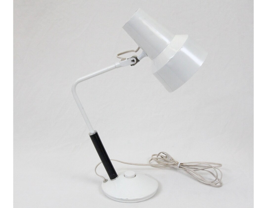 Jac Jacobsen Luxo Vintage White Desk Table Lamp D11 L11 Mid Century ...