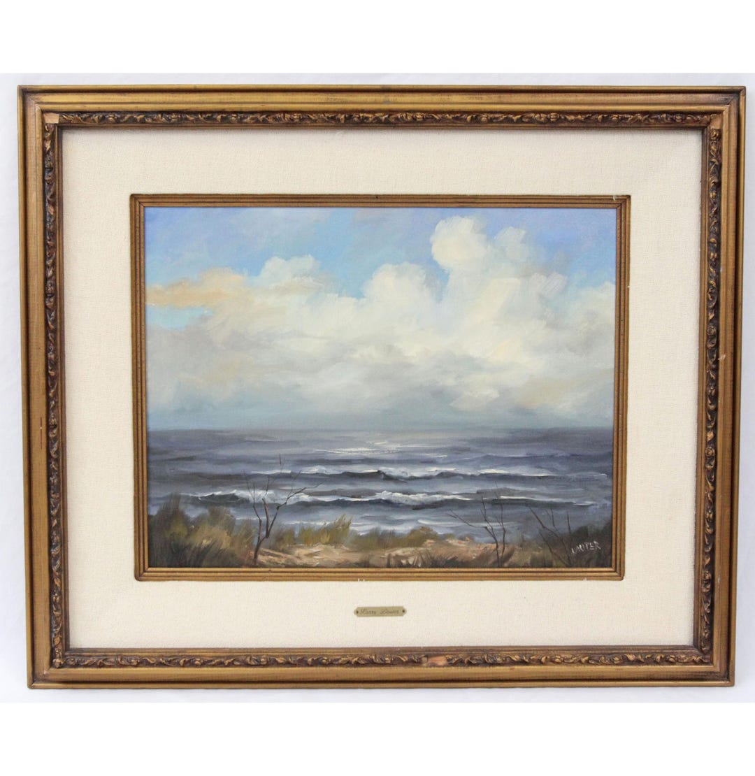 Harry Lauter Vintage Oil Painting California Waves Seascape Listed ...