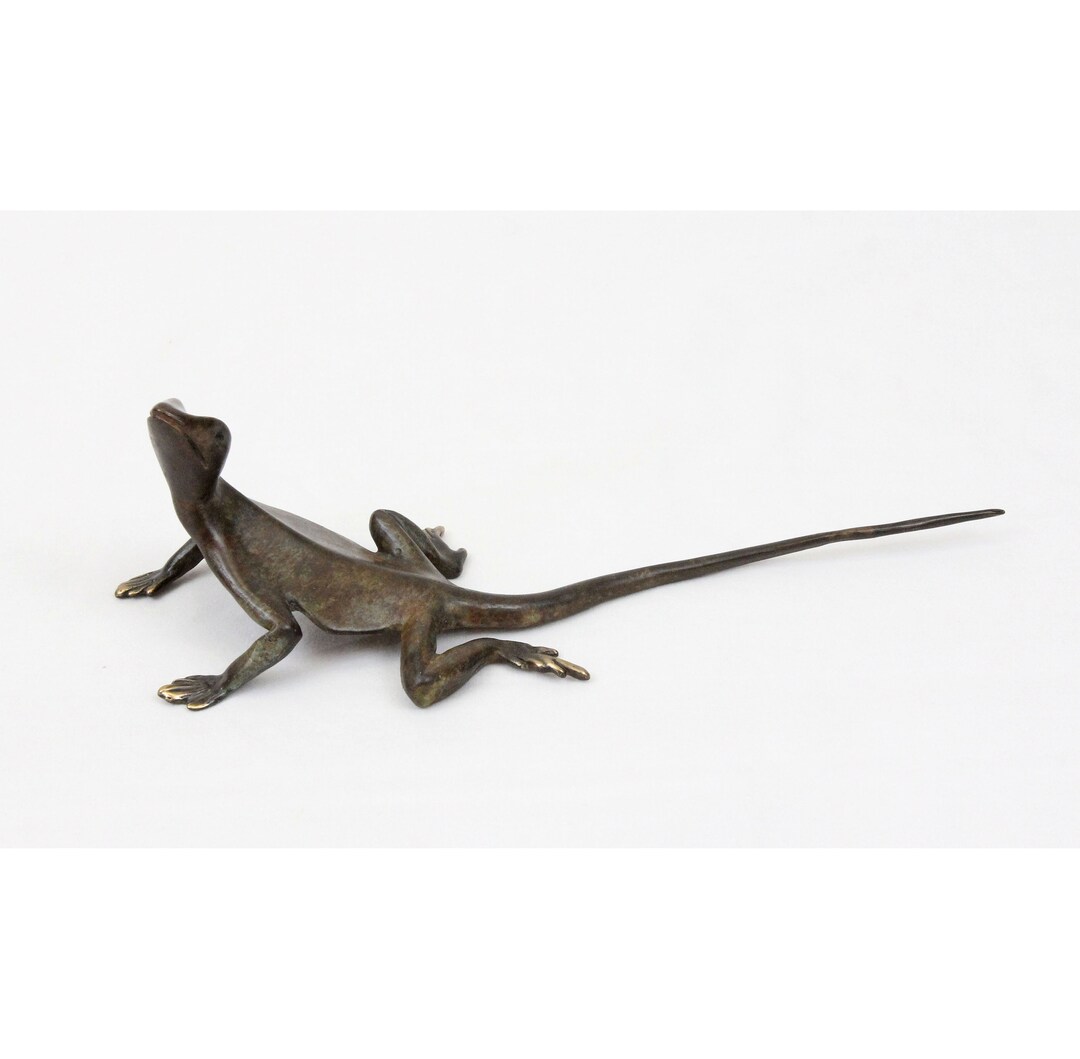 Michael Storey Signed 10.75" Bronze Lizard Sculpture Wall Hanging ...