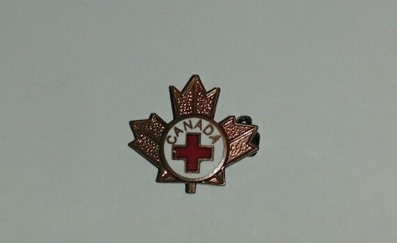 Vintage Canada Red Cross Pin Maple Leaf | Etsy