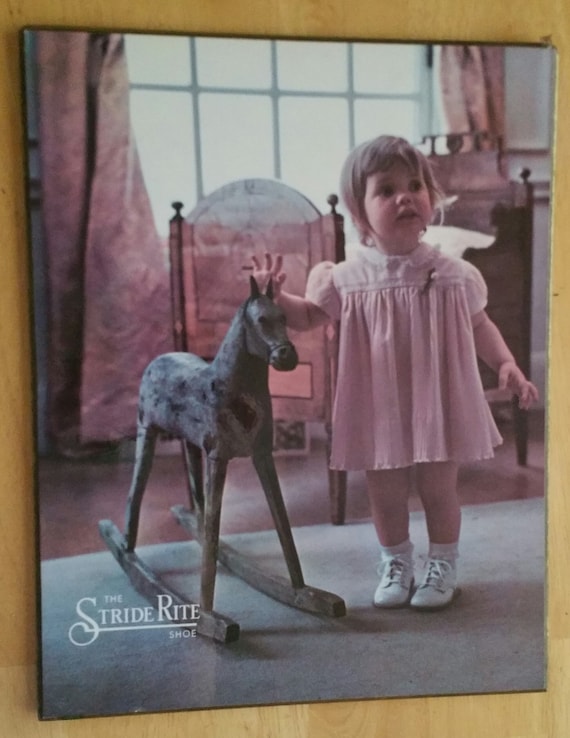 Vintage Stride Rite Shoes In Store Ad Toddler Girl by Rocking | Etsy