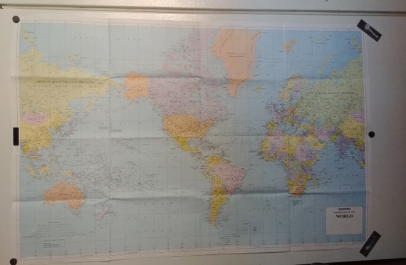 1960s World Wall Map - Etsy Canada