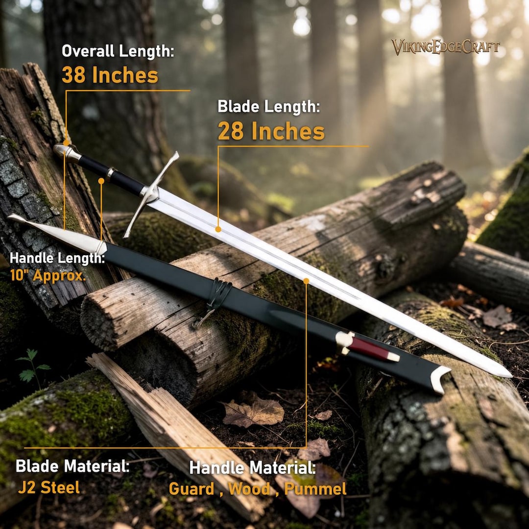 Fantasy King Aragorn Sword Replica | Handmade Medieval Display Sword ...
