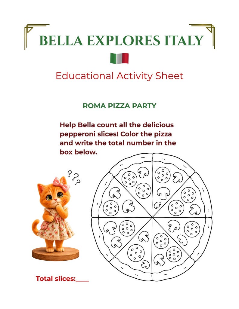 Rome Kids Activity Pack: Colosseum Maze, Pizza Game, Trevi Fountain ...