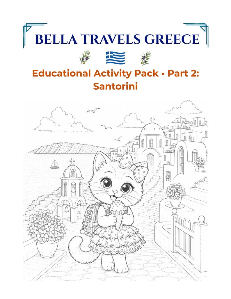 Greece Kids Activity Pack, Travel Journal, Coloring Pages, Word Tracing ...