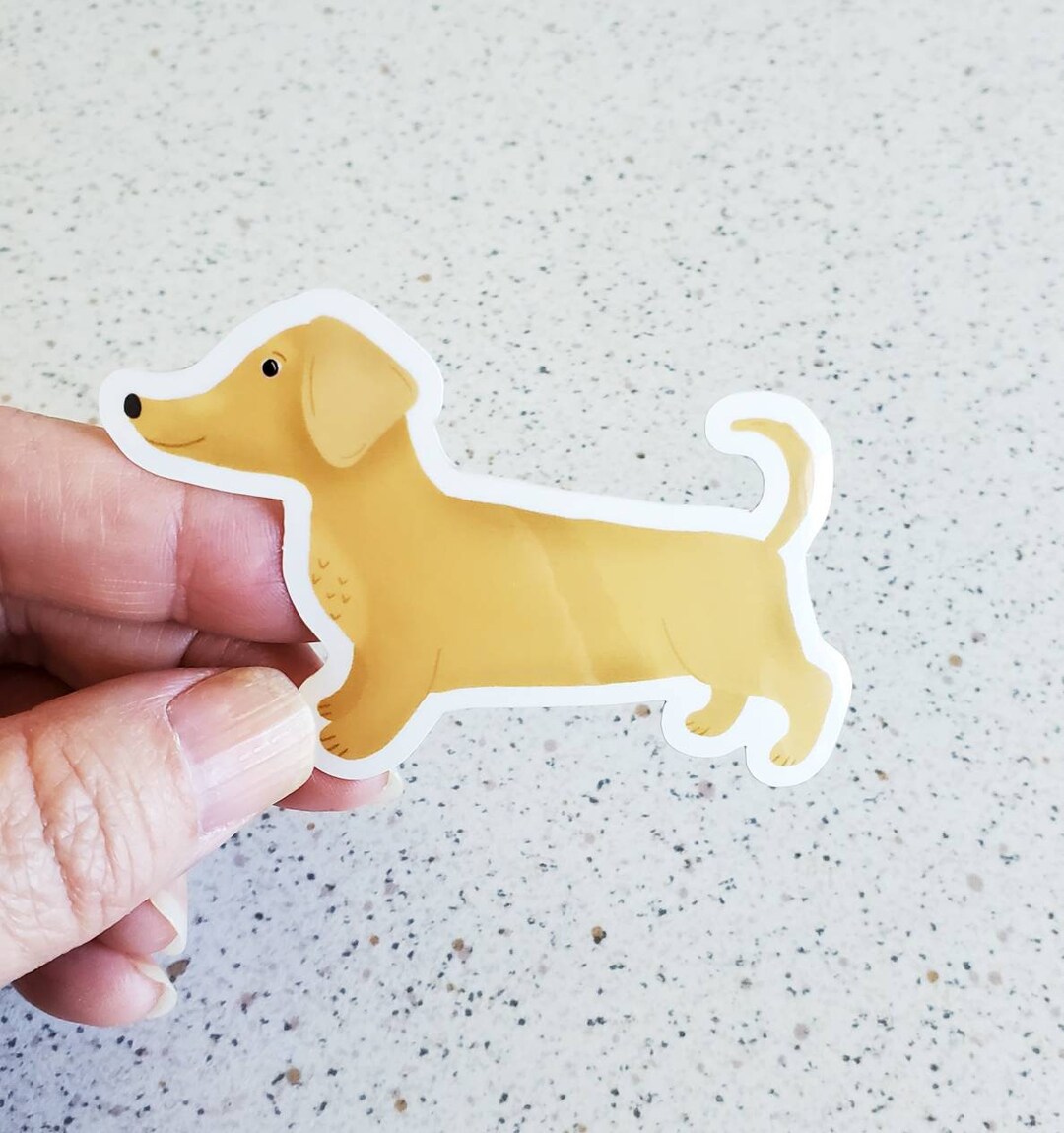 Chiweenie Vinyl Sticker, 3", Tan Ears Down Smooth Coat Chihuhua ...