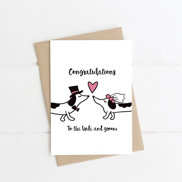 Dog Wedding Card - Etsy