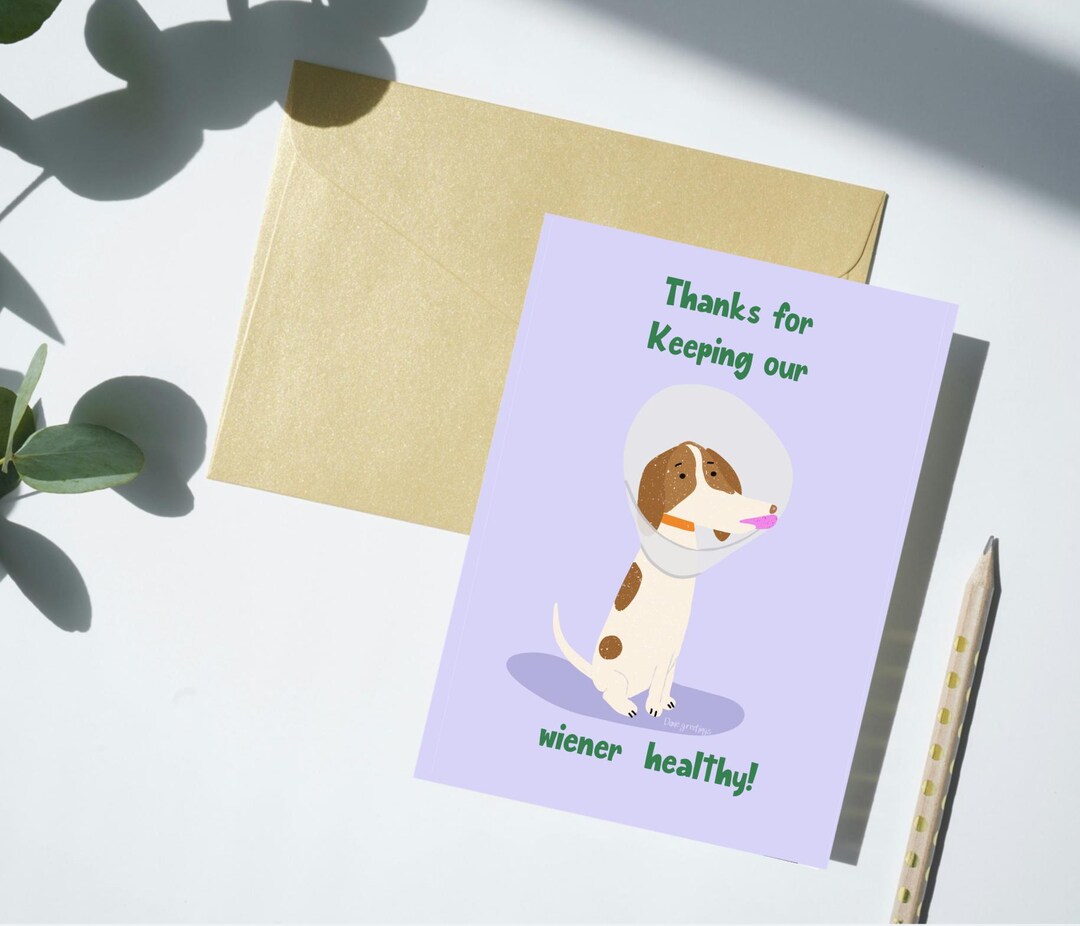 Dachshund Vet Thank You Card: 'thanks for Keeping Our Wiener(s) Healthy ...
