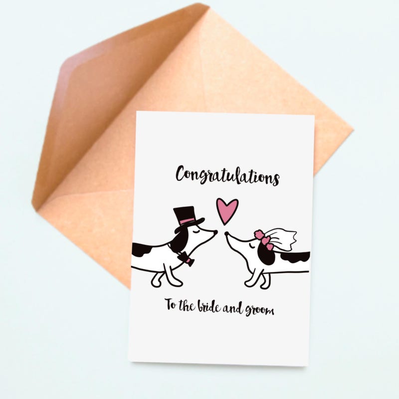 Dog Wedding Card - Etsy
