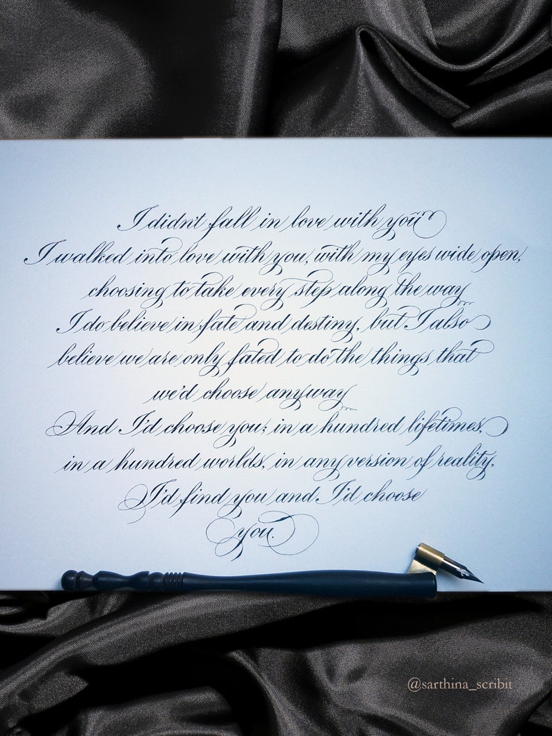 Custom Calligraphy Love Letters Calligraphy Calligraphy - Etsy