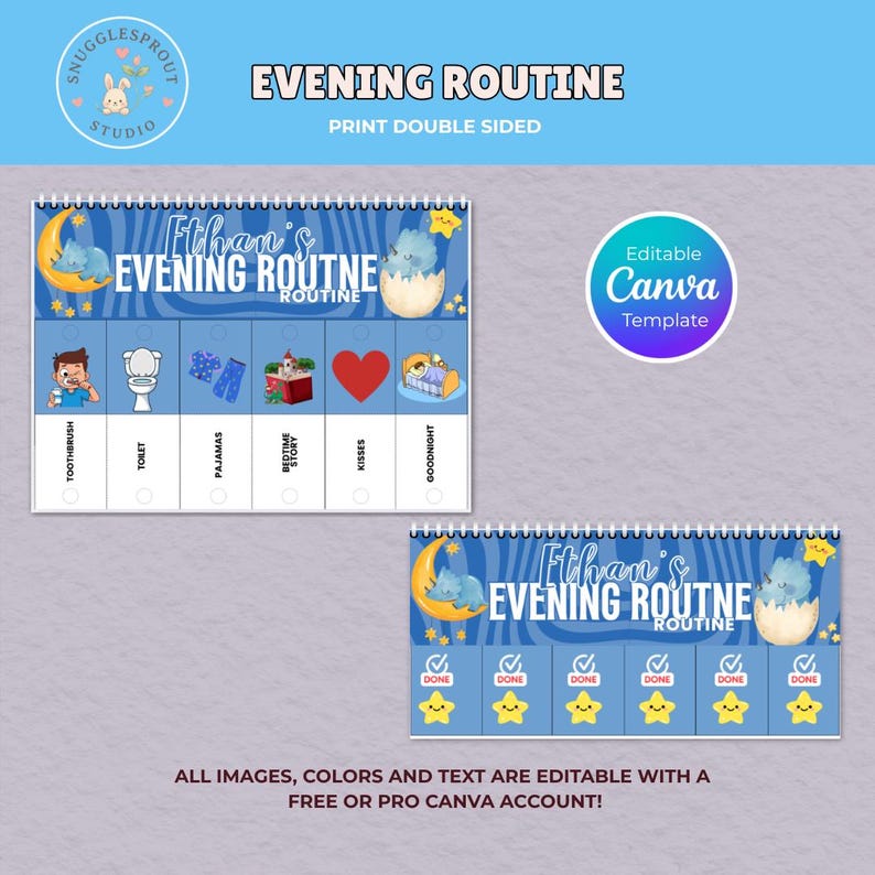 Editable Routine Flip Chart for Kids | Toddler Chore Chart Printable ...