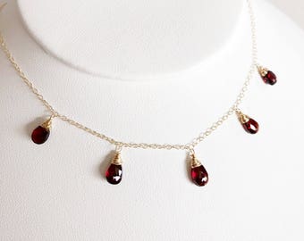 Garnet jewelry | Etsy