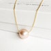 Pink Edison Pearl Necklace: 14k Gold Filled Floating Pearl - Etsy