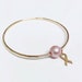 Cancer Awareness Bracelet - Pink Pearl Bangle - Awareness Jewelry (B346 ...