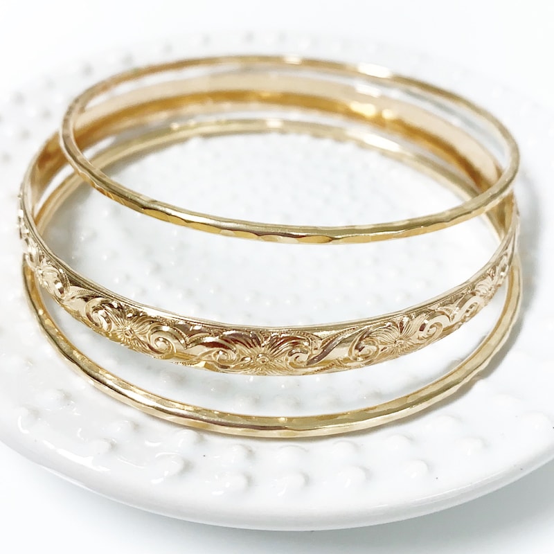 Gold Bangle 6 In - Etsy