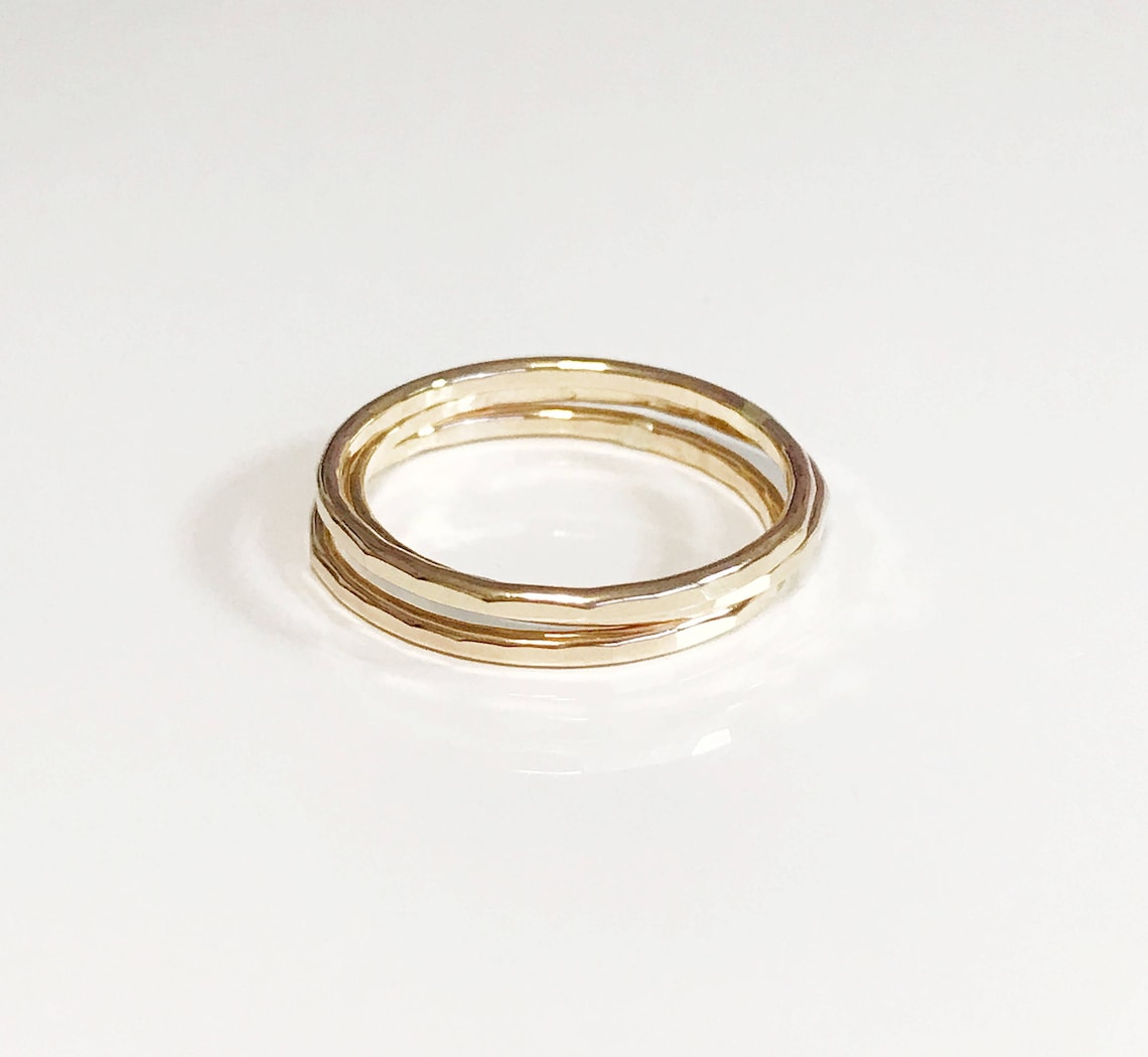 Clara rings set set of 3 Gold filled stackable rings | Etsy