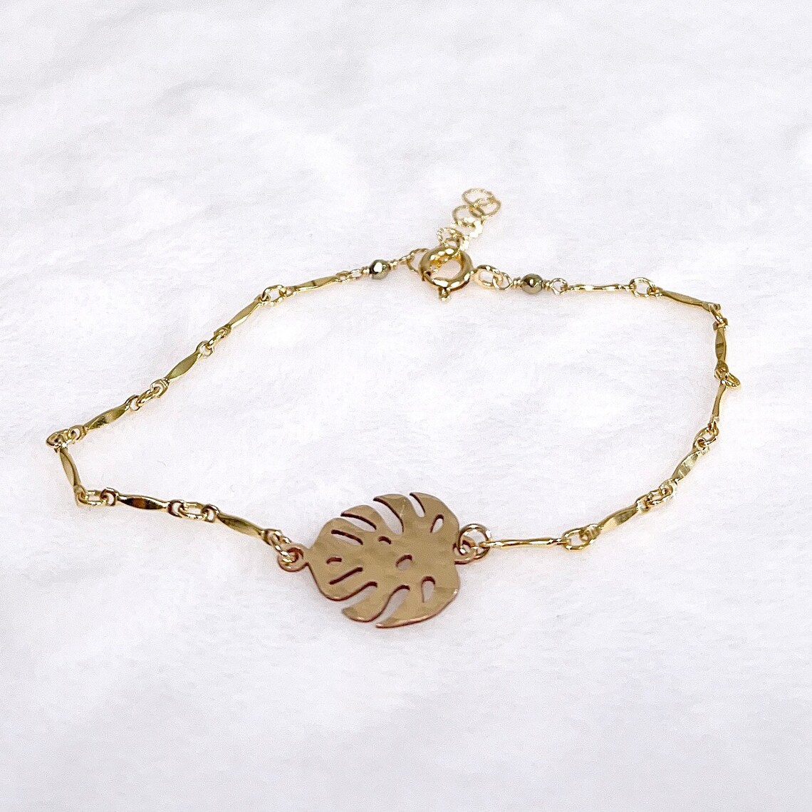 Monstera bracelet monstera charm bracelet monstera jewelry | Etsy