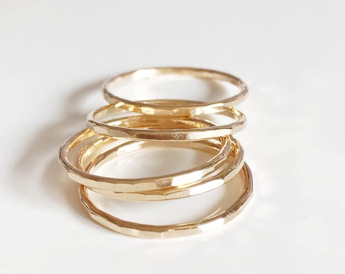 CLARA Rings Rose Gold Rings Stacking Rings Skinny Rings - Etsy