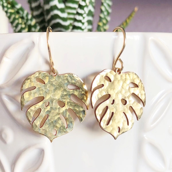Monstera Earrings - Etsy