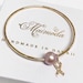 Cancer Awareness Bracelet - Pink Pearl Bangle - Awareness Jewelry (B346 ...