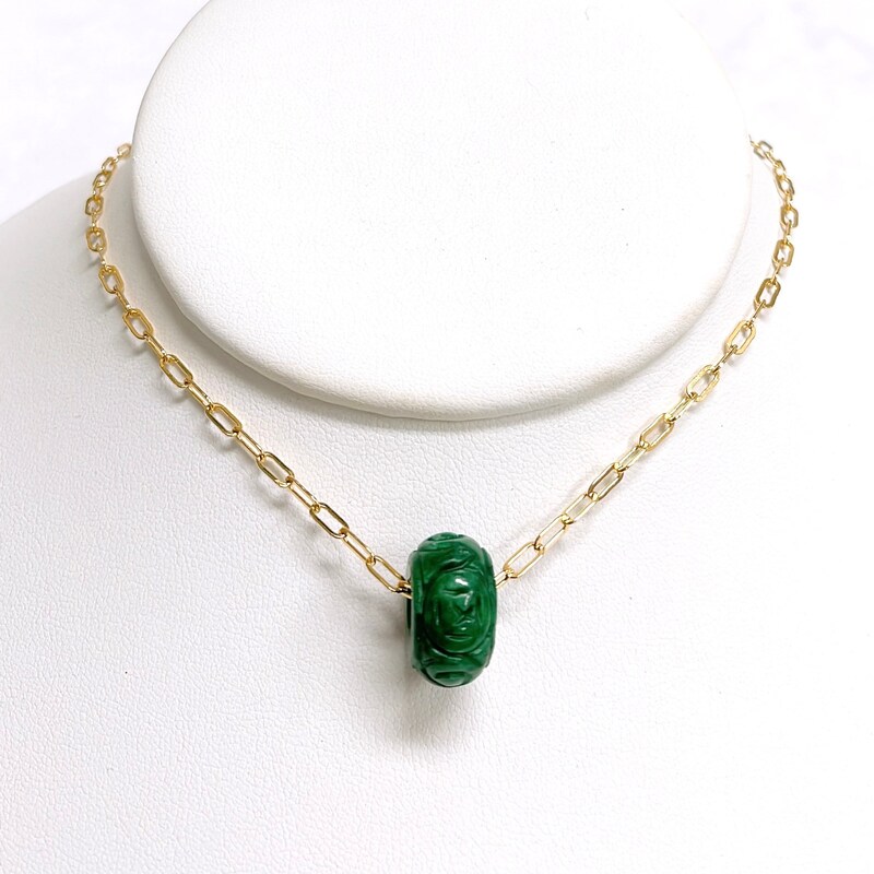 Carved Jade Bead - Etsy