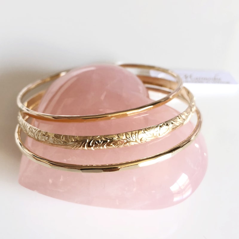 Gold Bangle Set Hawaiian - Etsy