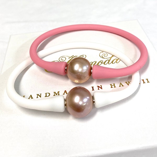Silicone Bracelet With a Pearl - Etsy