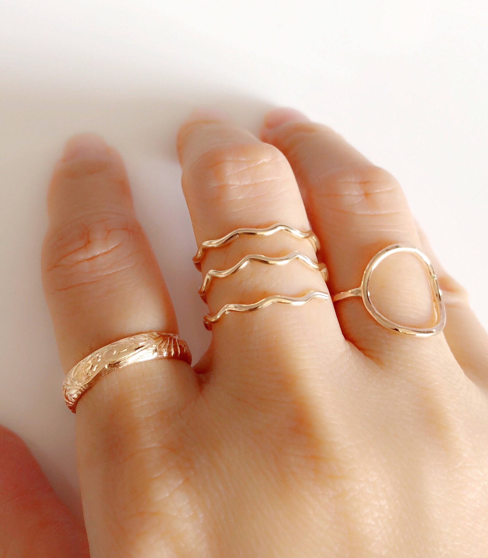 Ring UNAHI Wavy Ring Wrapped Ring Wave Ring R168 - Etsy