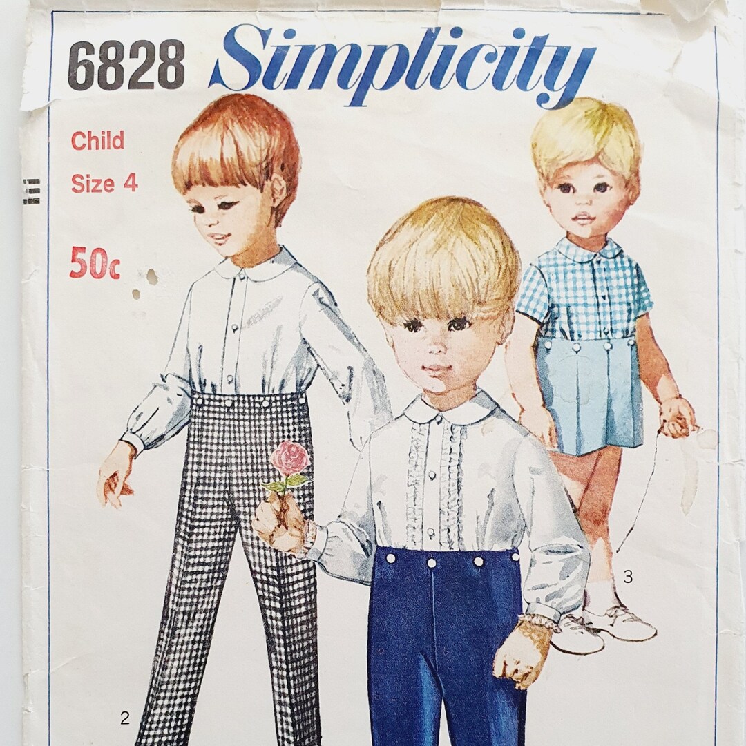 1966 Simplicity 6828 – Boys’ Shirt & Pants - Etsy