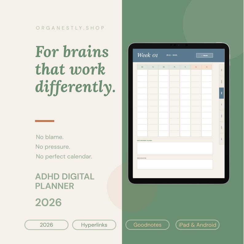 ADHD Planner 2026 English | Digital GoodNotes | PDF - Etsy.de