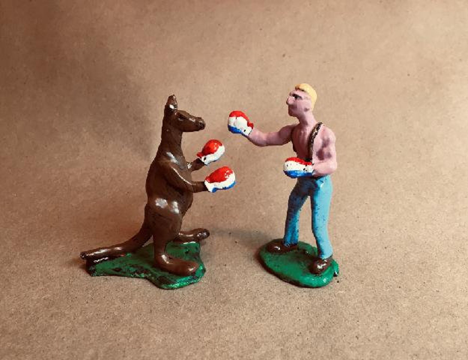 Boxing Kangaroo Set 60mm Pewter Figurines - Etsy