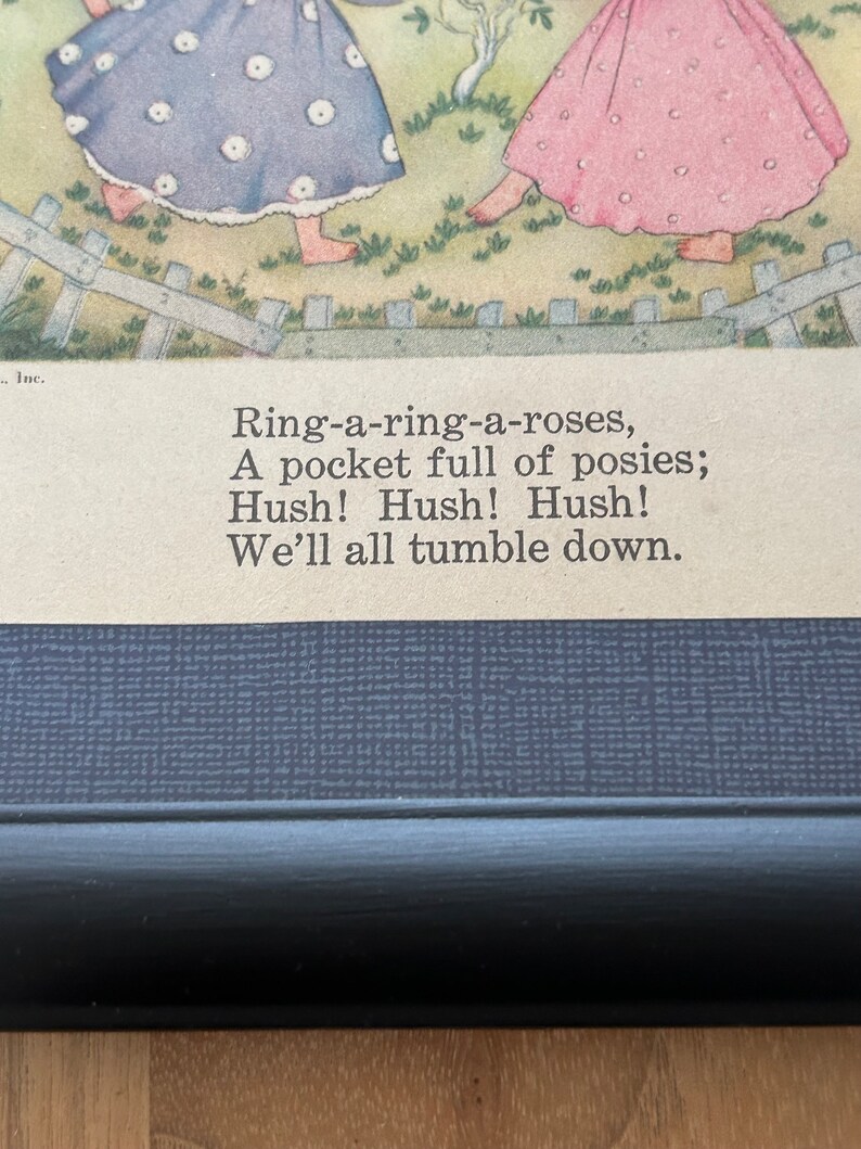 Mother Goose Ring Around the Rosies Framed Art Austin Illustrator - Etsy
