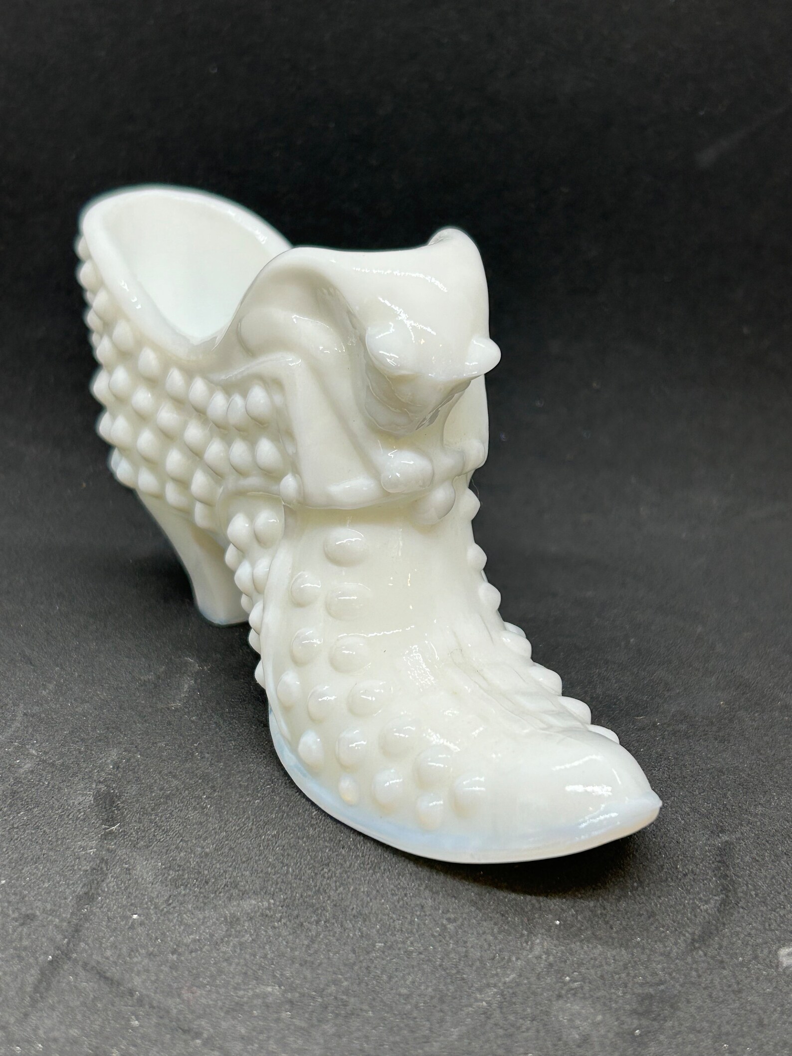 Fenton Milk Glass Hobnail Boot Shoe With Cat - Etsy