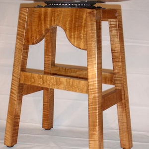 Rare Tiger Maple Stool With Golden Stain - Etsy