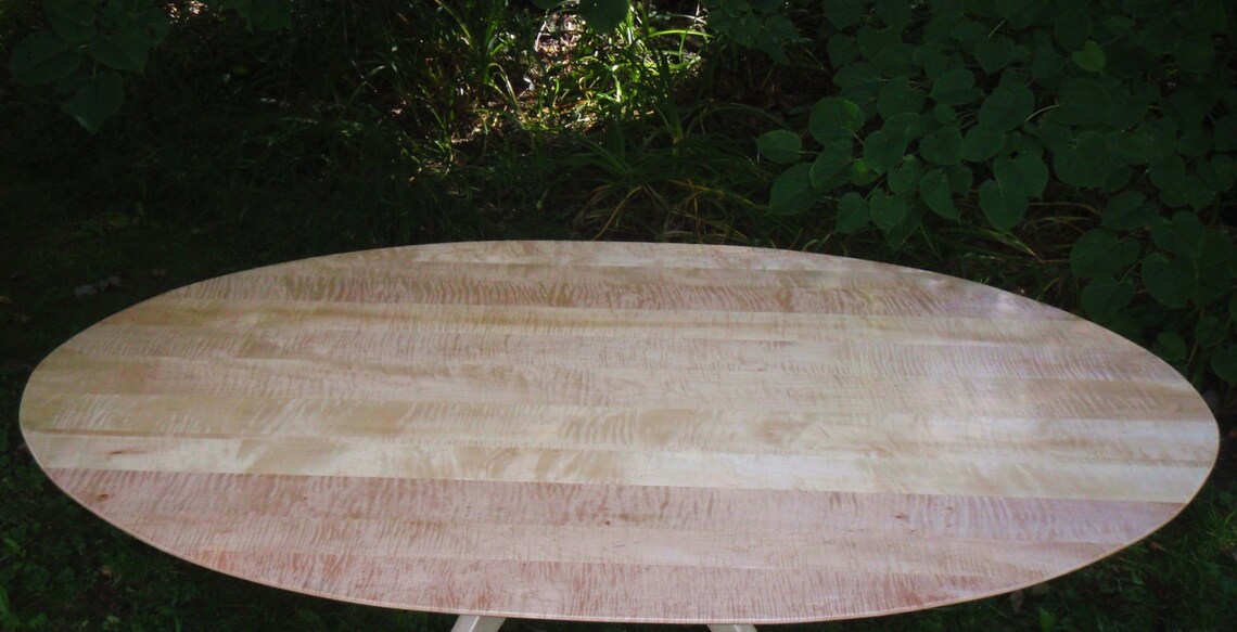 Elliptical Curly Maple Walking Table | Etsy