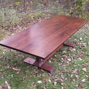 Large Walnut Dining Table With Custom Base - Etsy