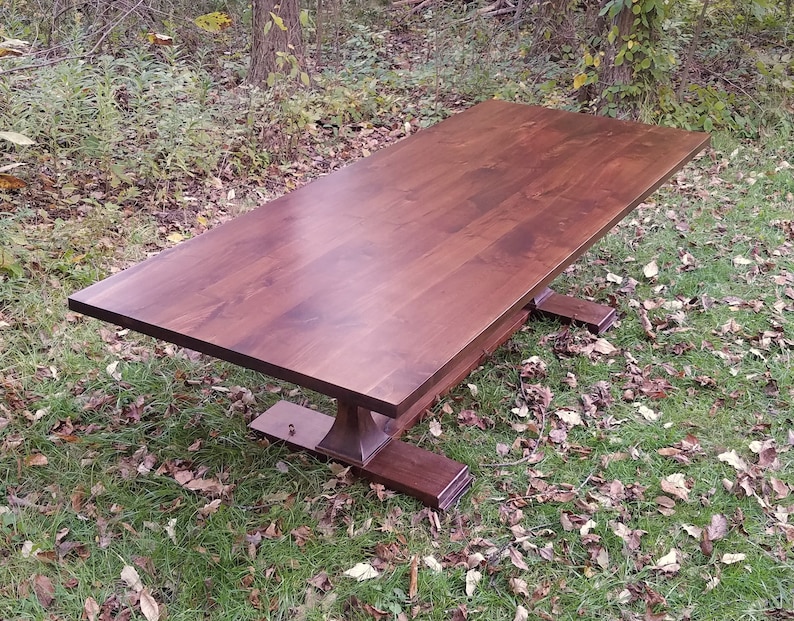 Large Walnut Dining Table with Custom Base | Etsy