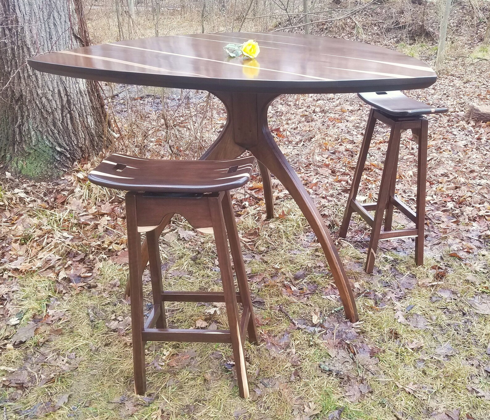 Bar-height Tri-walking Table With a Paulie Walnuts Top | Etsy