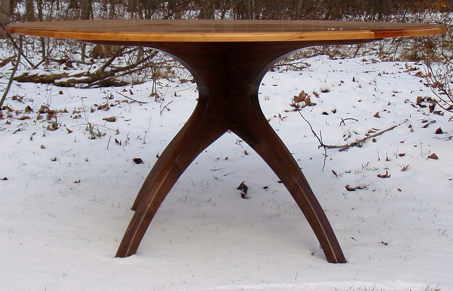 Round Walking Table in Cherry and Walnut 60" in Diameter - Etsy
