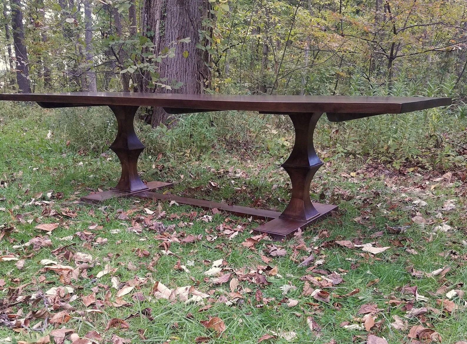 Large Walnut Dining Table With Custom Base - Etsy