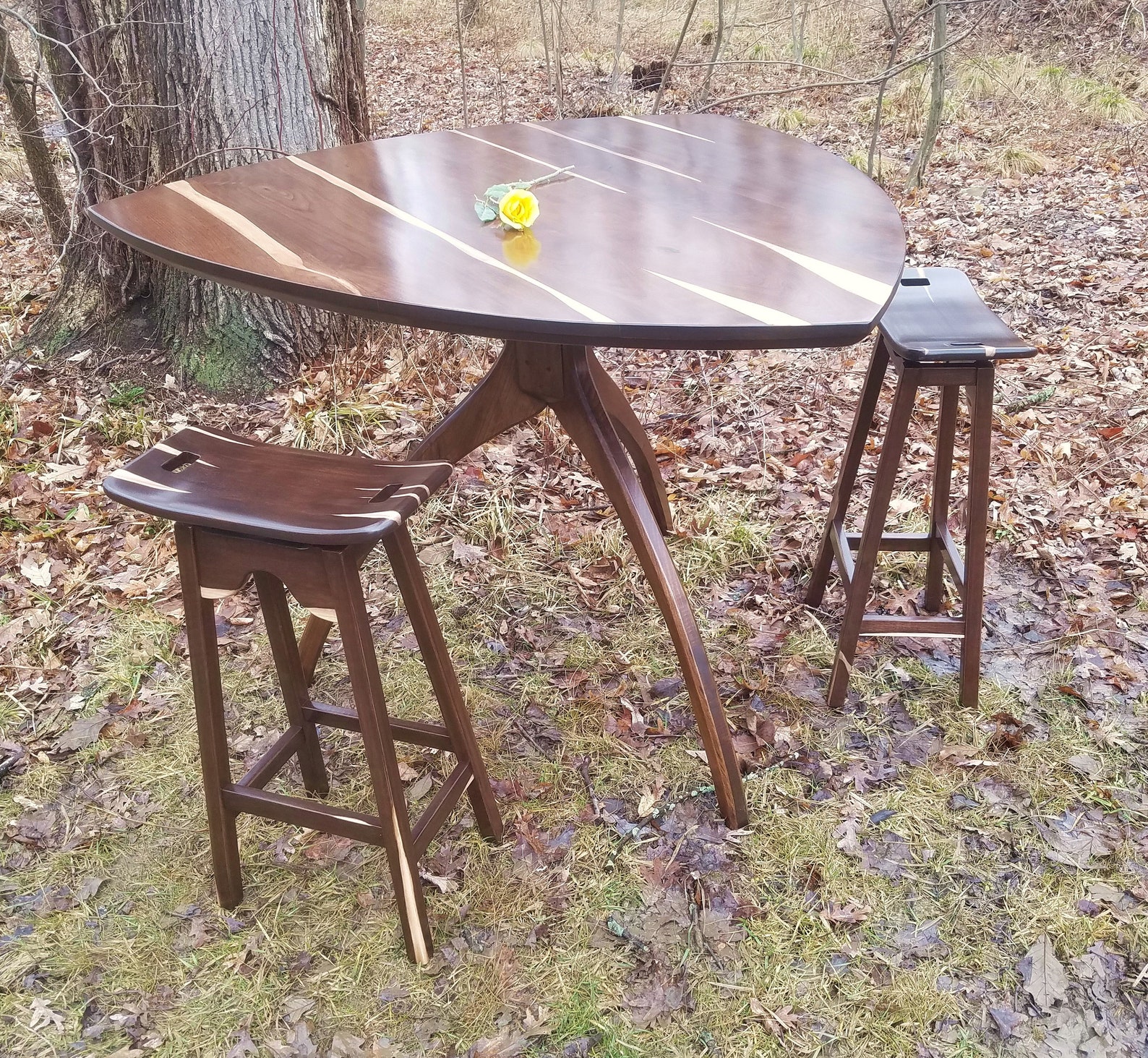 Bar-height Tri-walking Table With a Paulie Walnuts Top | Etsy