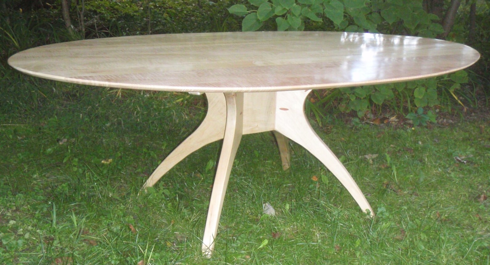 Elliptical Curly Maple Walking Table - Etsy