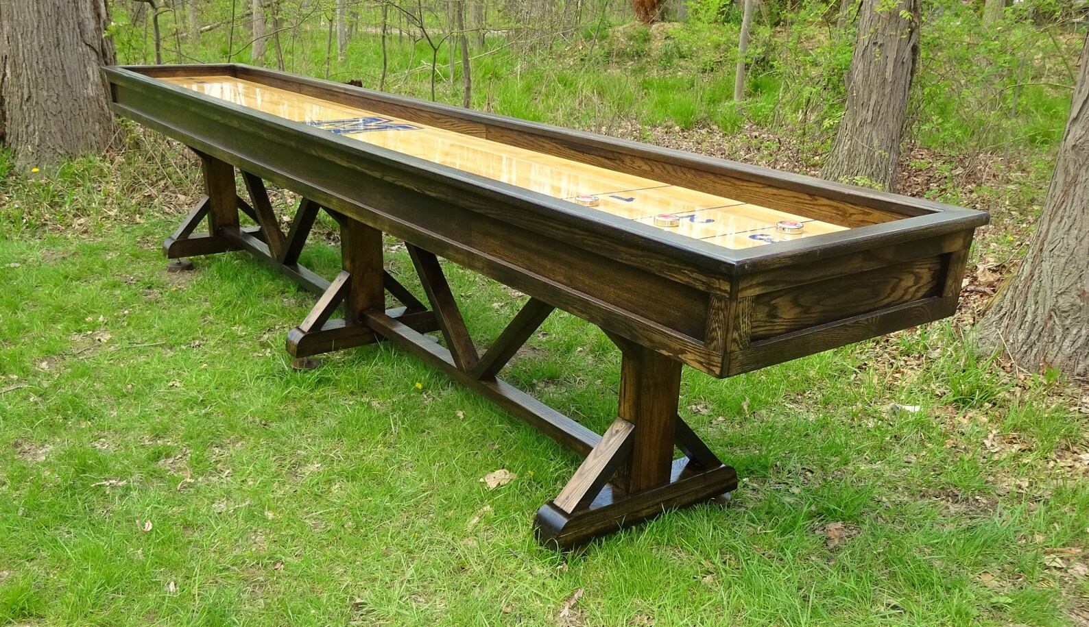 14' Custom Game Table in Distressed Oak Style - Etsy