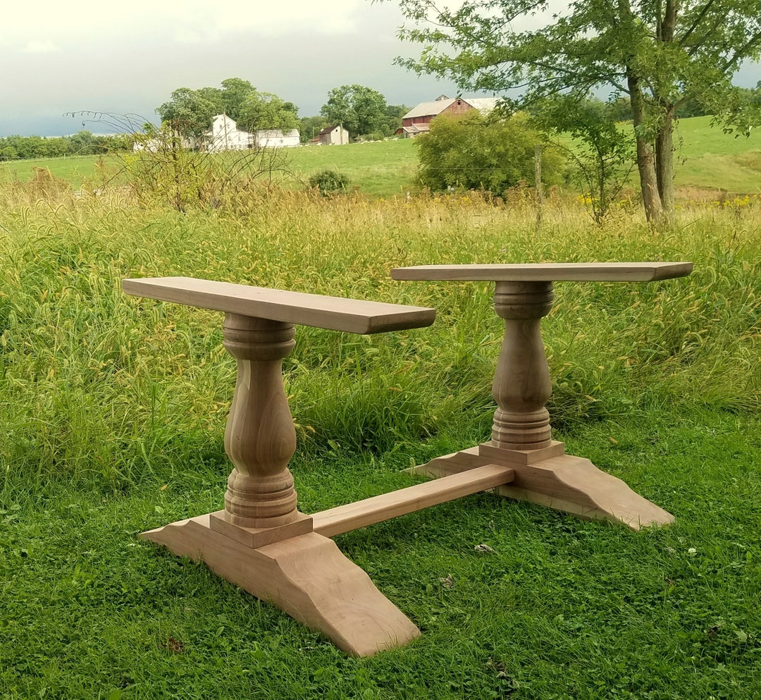 Walnut Turned Post Table Base - Etsy