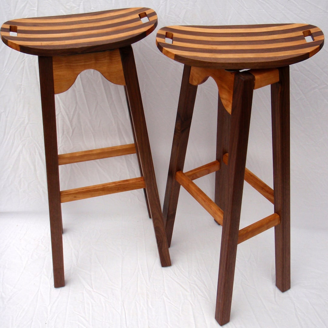 Curvy and Swervy Bar Stools With Walnut Legs - Etsy