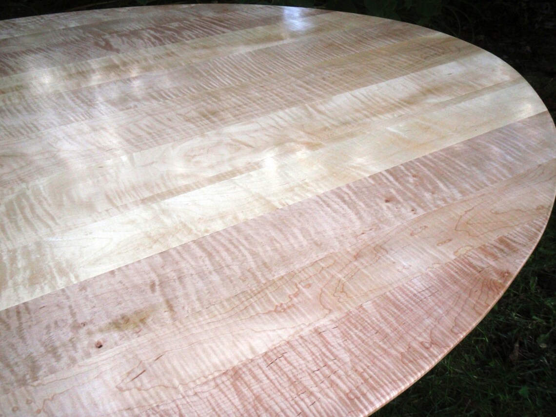 Elliptical Curly Maple Walking Table | Etsy
