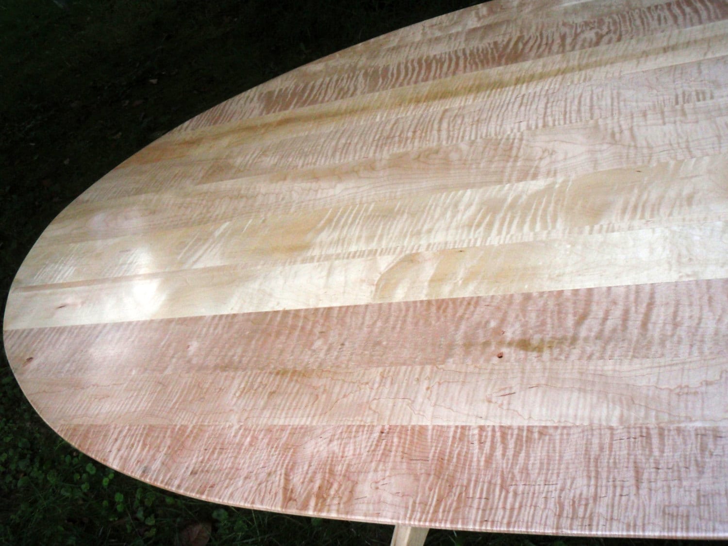 Elliptical Curly Maple Walking Table - Etsy