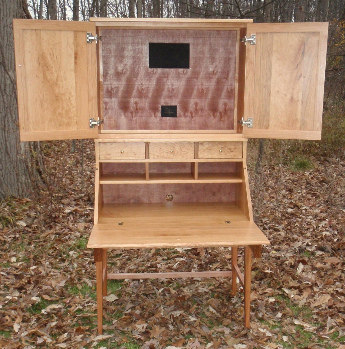 Cherry Secretary With Additional Top Cabinet for a T.V. - Etsy